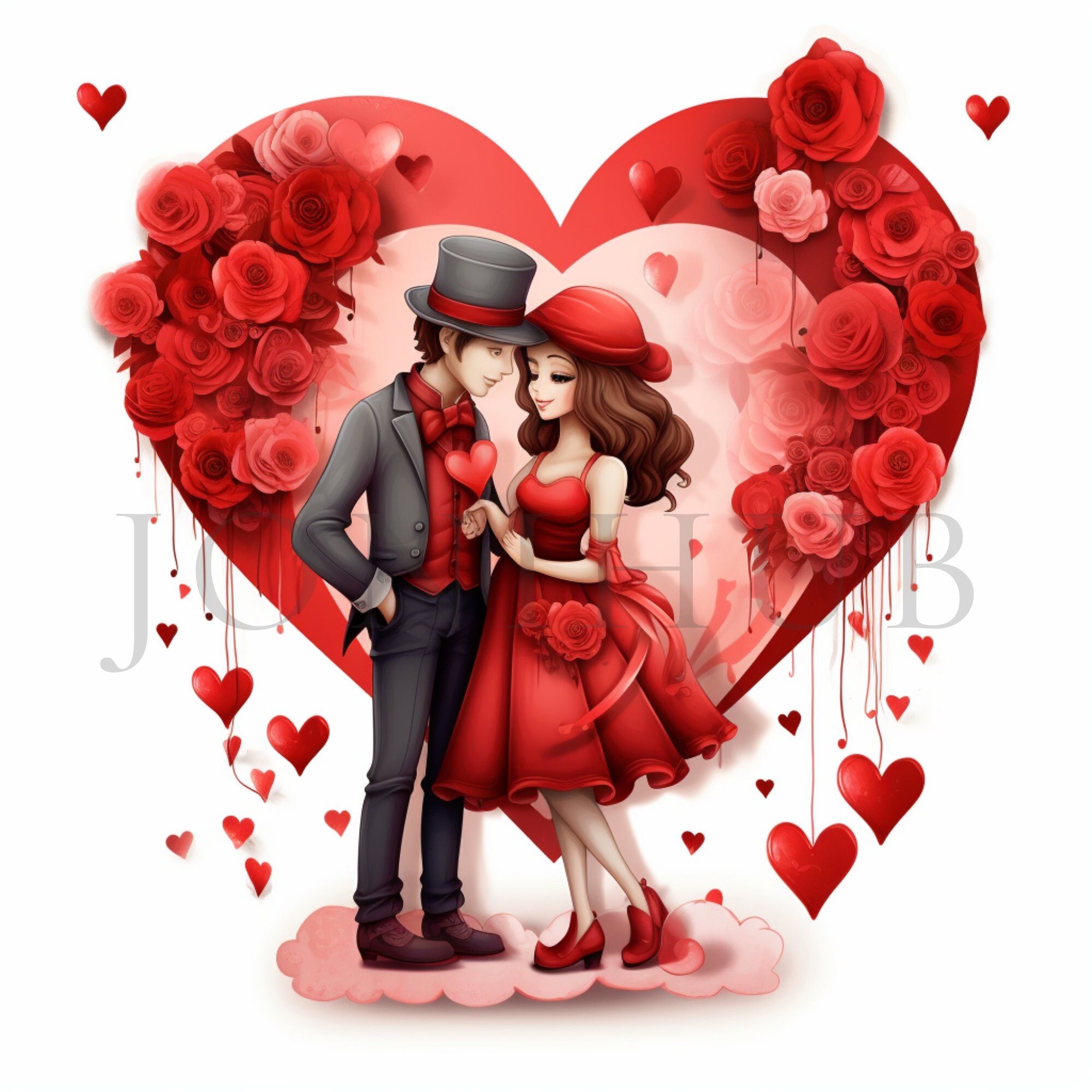 Valentines Day Couple Clipart, 10 High Quality Jpgs, Valentines Day ...