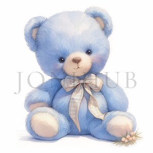 Blue Teddy Bear Clipart | 10 High Quality Jpgs | Digital Download ...