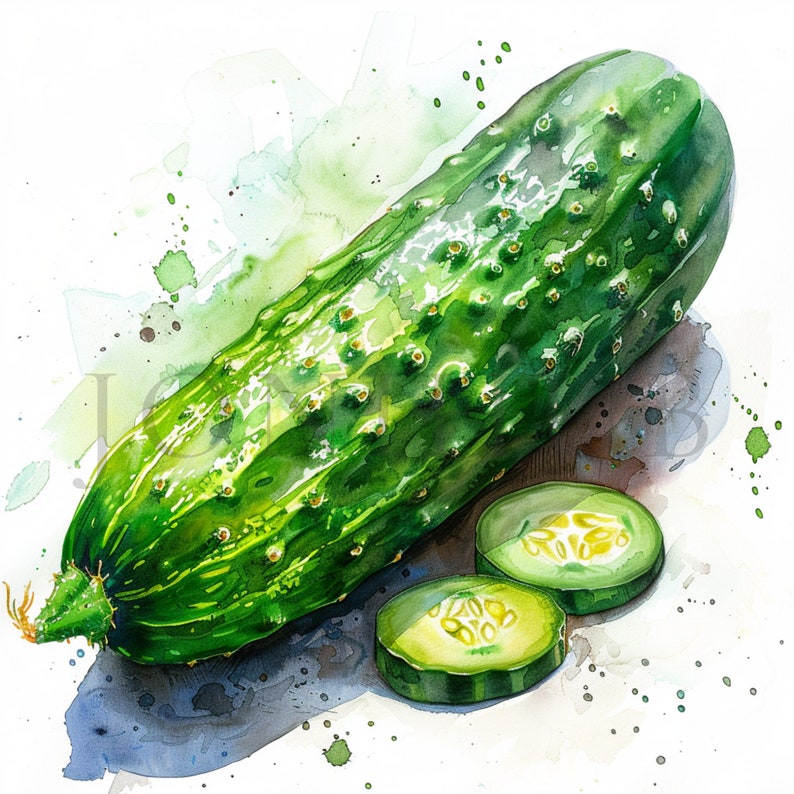 Cucumber Clipart 10 High Quality Jpgs Digital Download Clip Art ...