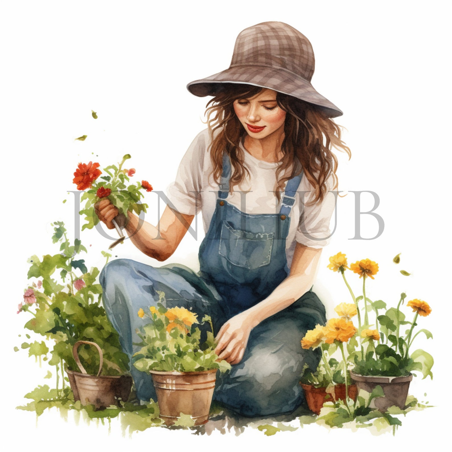 Women Gardening Clipart | 10 High Quality Jpg's | Digital Download ...