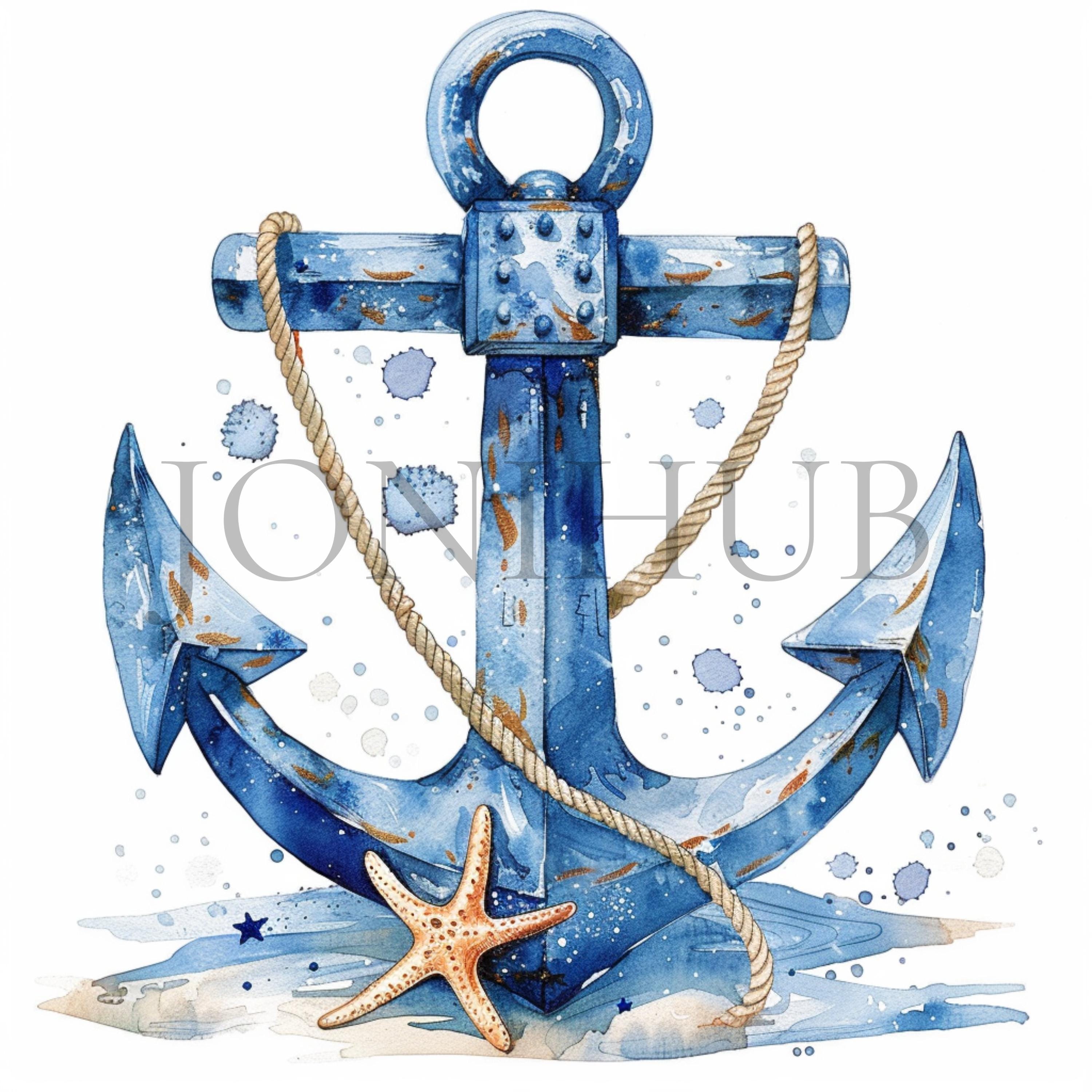 Anchor Clipart | High Quality JPG | Digital Download | Marine Clipart ...
