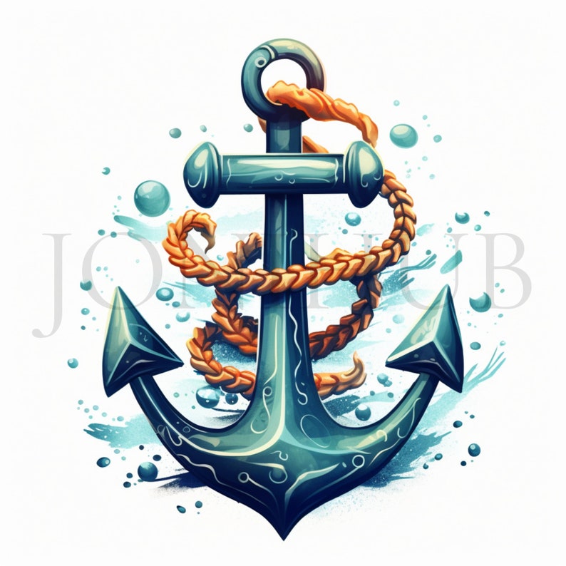 Anchor Clipart 10 High Quality Jpgs Digital Download Nautical Anchor ...