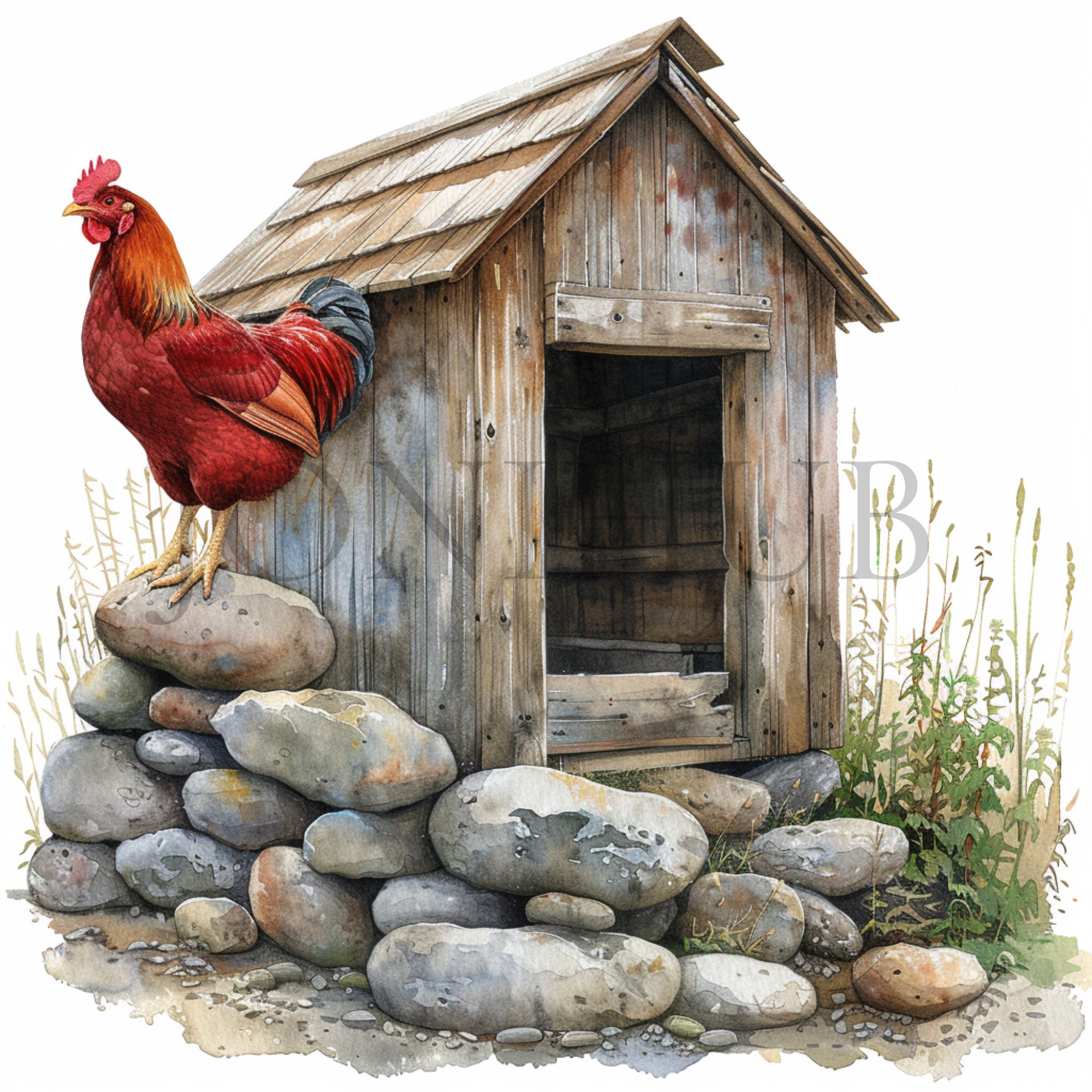 Chicken Coop Clipart | 10 High Quality Jpg's | Digital Download | Farm ...
