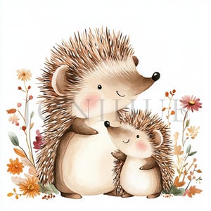 Hedgehog Family Cartoon Clipart | 10 High Quality Jpgs | Digital ...