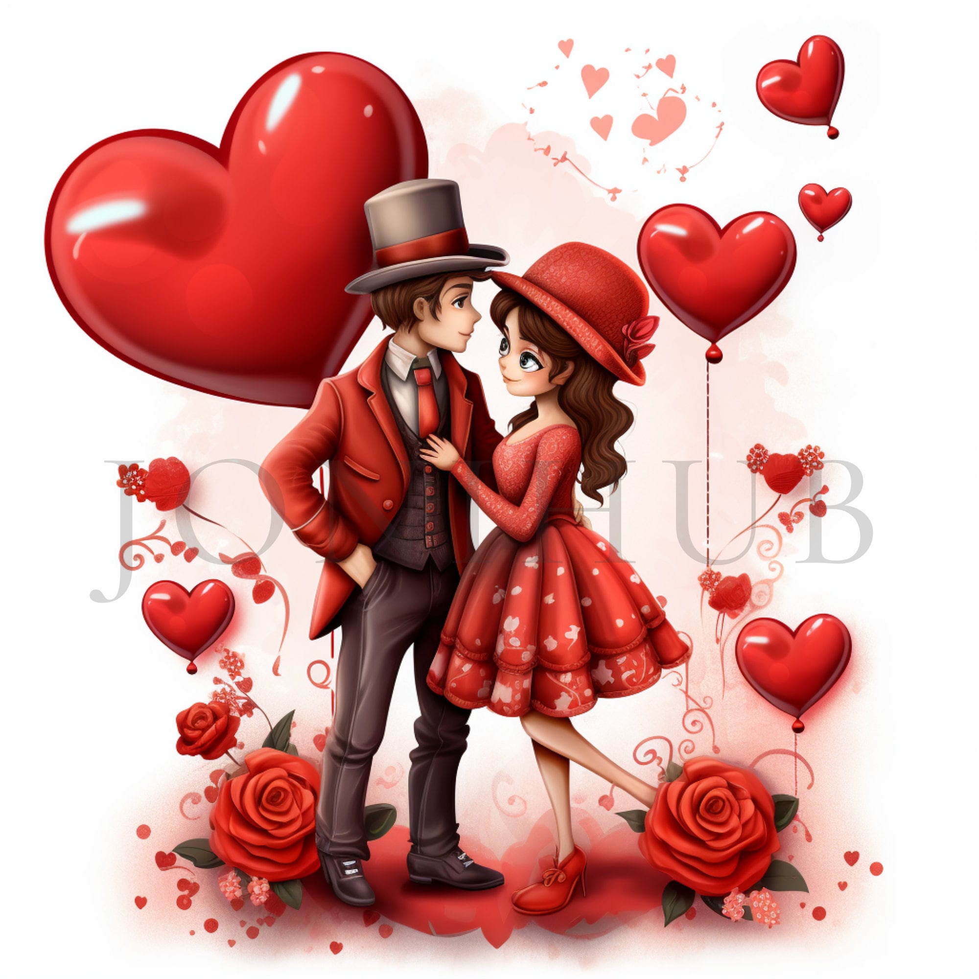 Valentines Day Couple Clipart, 10 High Quality Jpgs, Valentines Day ...