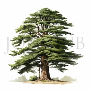 Cedar Trees Clipart | 10 High Quality Jpg's | Digital Download ...