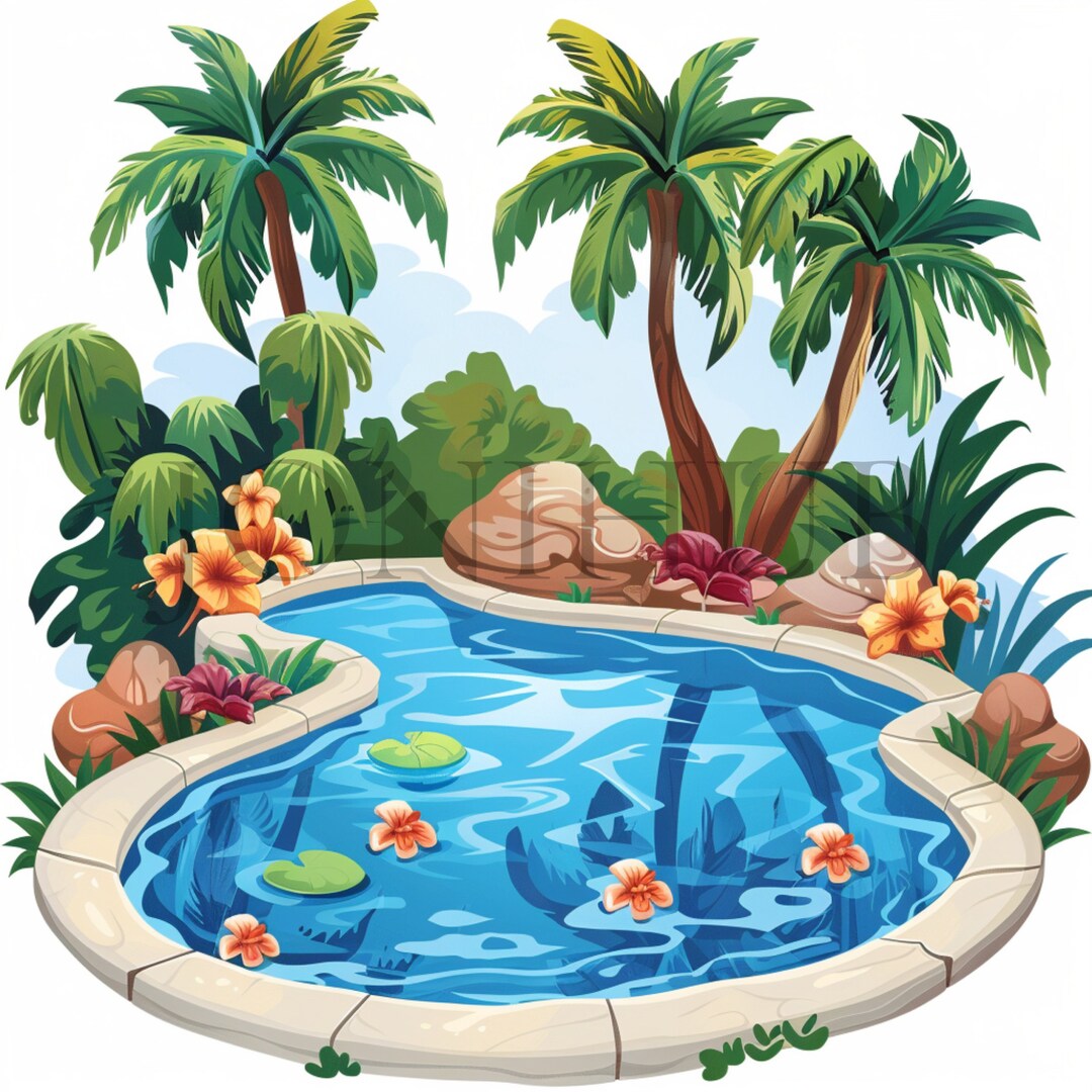 Summer Pool Clipart | 10 High Quality Jpg's | Digital Download | Pool ...