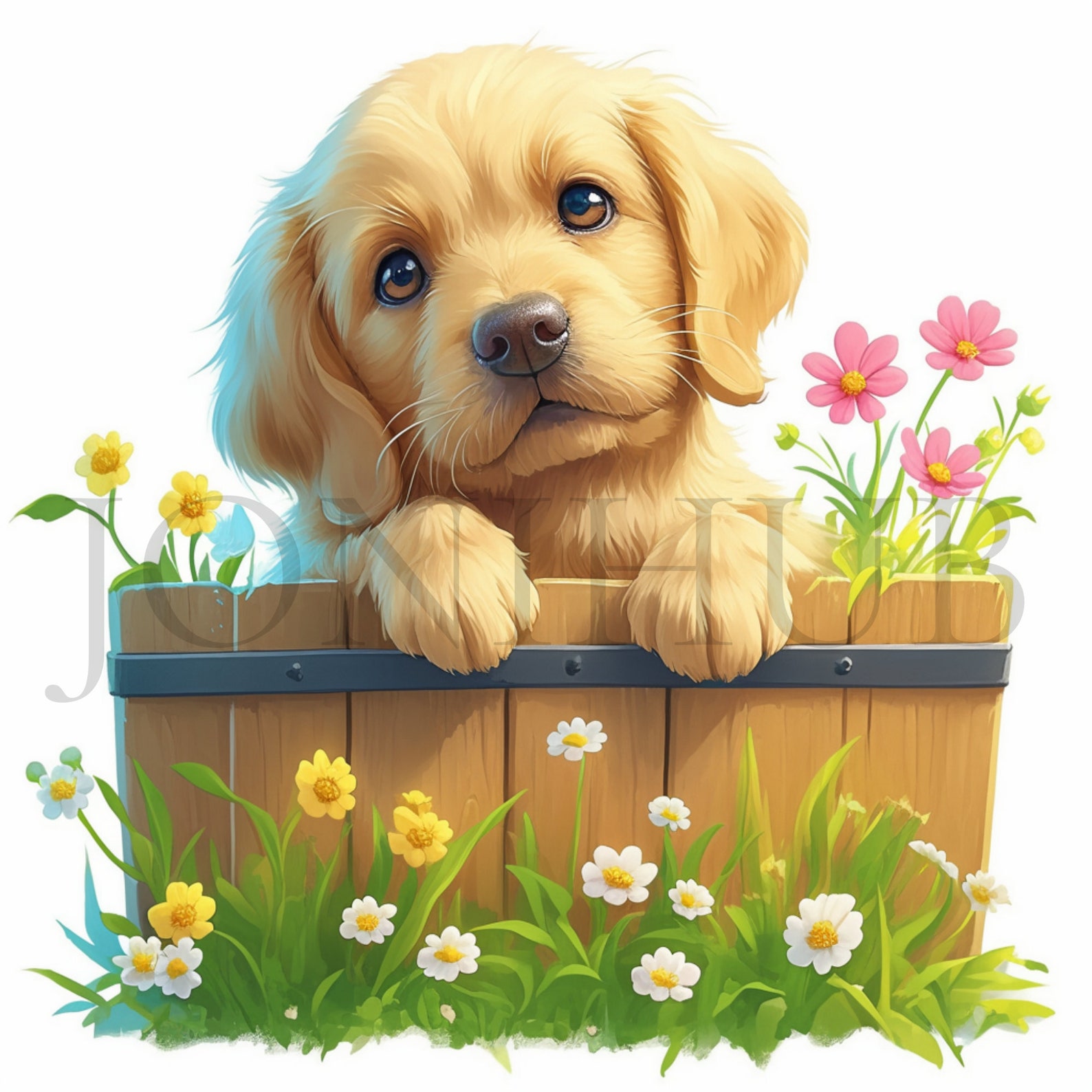Golden Retriever Puppies Clipart 10 High Quality Jpg's Digital Download ...