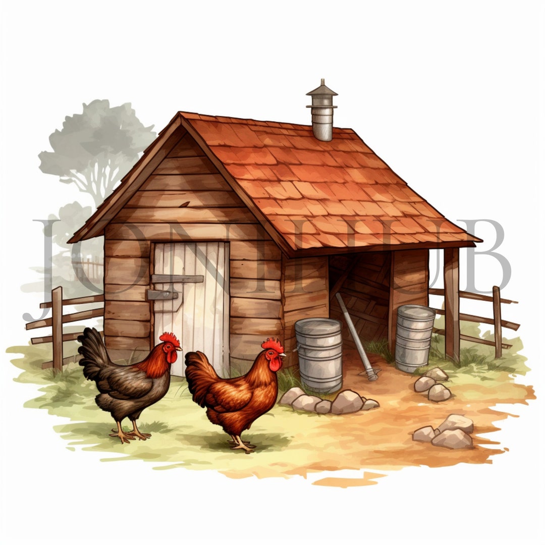 Chicken Coop Clipart | 10 High Quality Jpg's | Digital Download | Hen ...