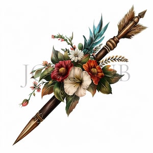 Floral Arrows Clipart | 10 High Quality Jpg's | Digital Download ...