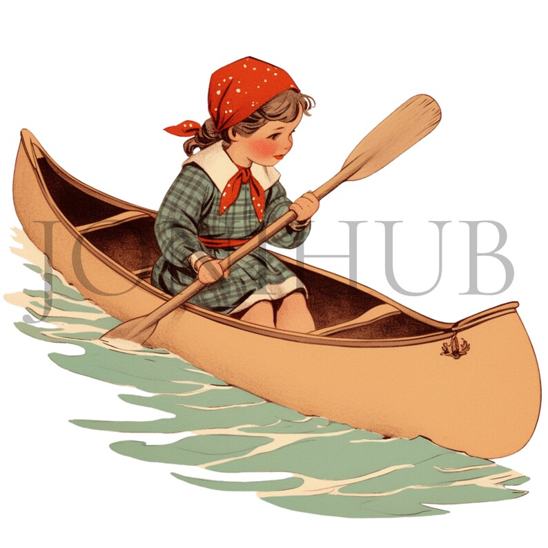 Vintage Canoe Clipart | 10 High Quality Jpg's | Digital Download ...