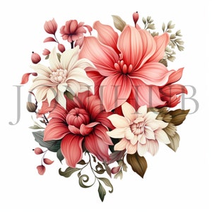Flowers Cascade Clipart | 10 High Quality Jpg's | Digital Download ...