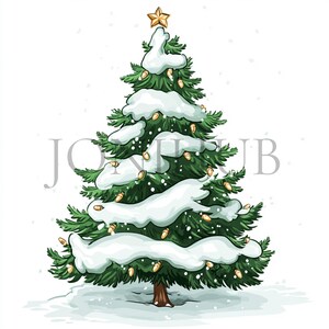 Christmas Tree Clipart 10 High Quality Jpg's Digital Download Holiday ...