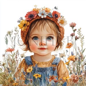 Baby in Flowers Clipart | 10 High Quality Jpg's | Digital Download ...