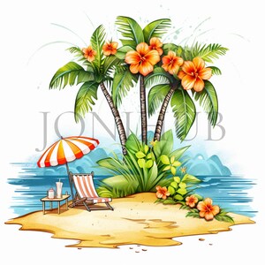 Summer Scene Clipart | 10 High Quality Jpg's | Digital Download ...