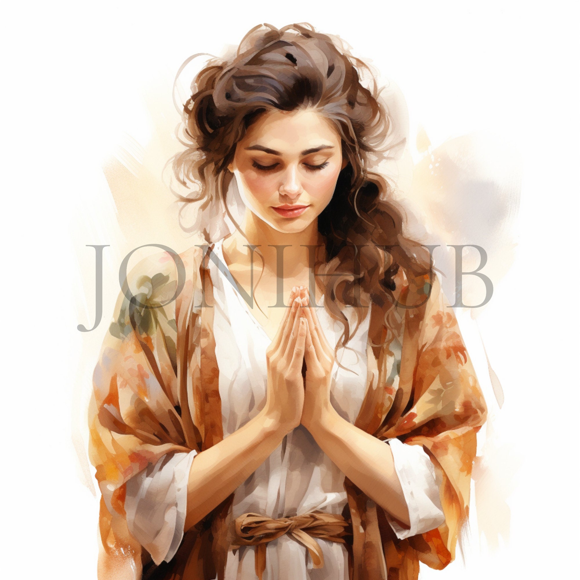 Woman Praying Clipart | 10 High Quality Jpg's | Digital Download ...