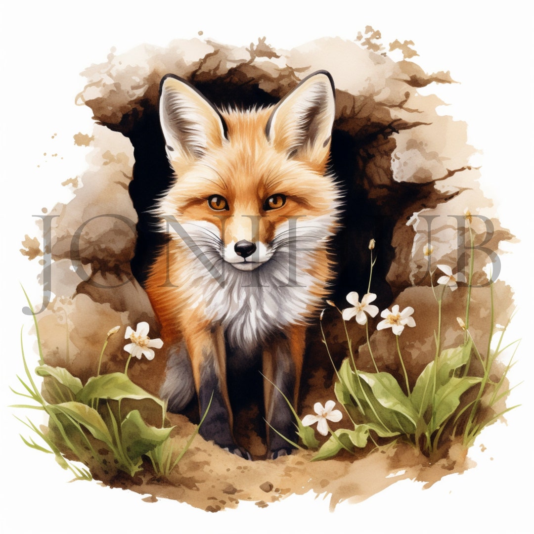 Fox in the Den Clipart | 10 High Quality Jpgs | Digital Download ...