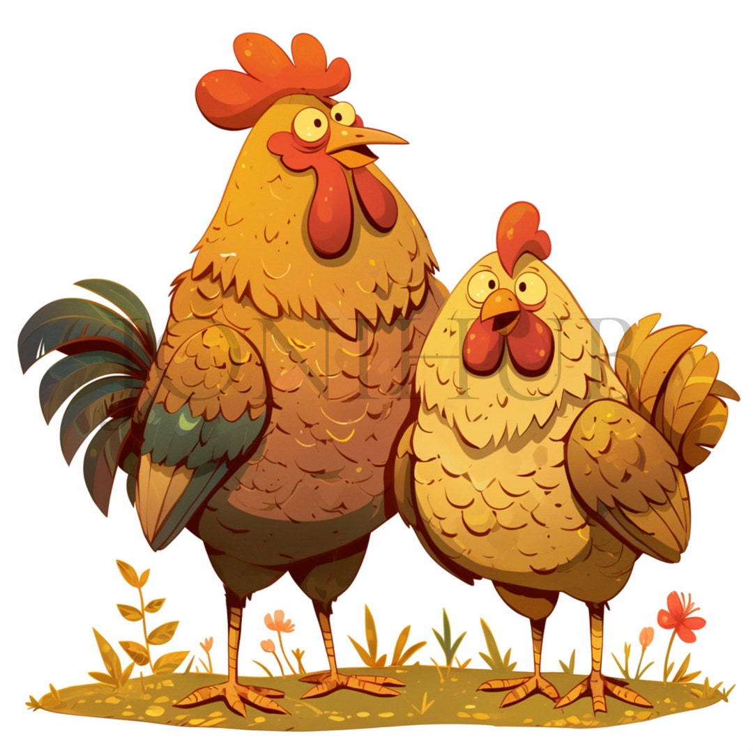 Hens Pair Clipart | 10 High Quality Jpg's | Digital Download | Digital ...