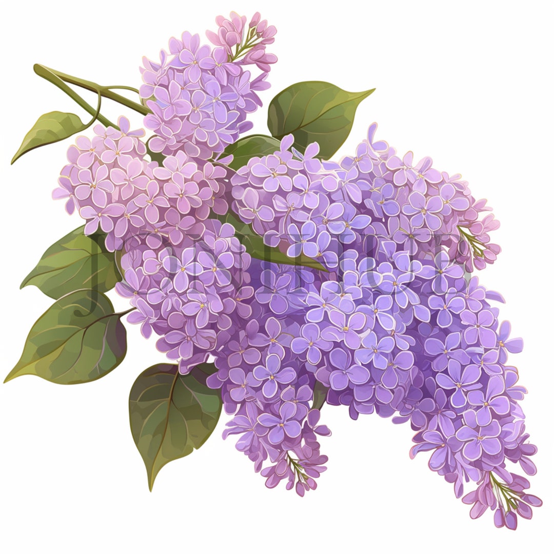 Lilac Flowers Clipart | 10 High Quality Jpg's | Digital Download ...