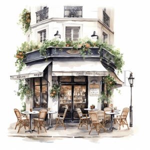 Paris Cafe Clipart | 10 High Quality Jpgs | Digital Download | Vintage ...