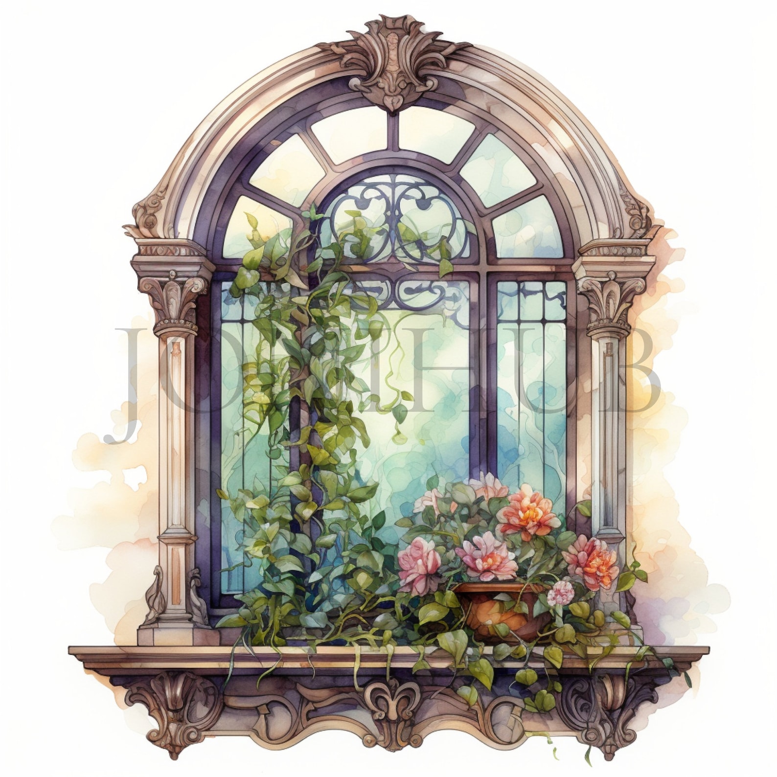 Victorian Windows Clipart 10 High Quality Jpg's Digital Download ...