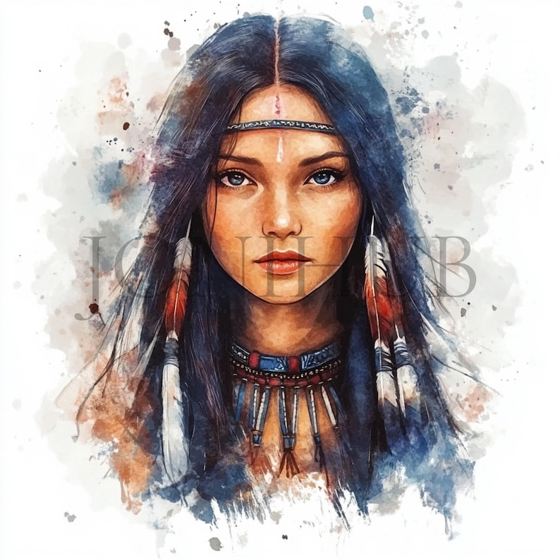 Native American Indian Woman Clipart | 10 High Quality Jpg's | Digital ...