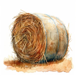 Hay Bale Clipart | 10 High Quality Jpg's | Digital Download | Farm Art ...