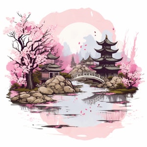 Japanese Landscape Clipart | 10 High Quality Jpgs | Watercolor Art ...