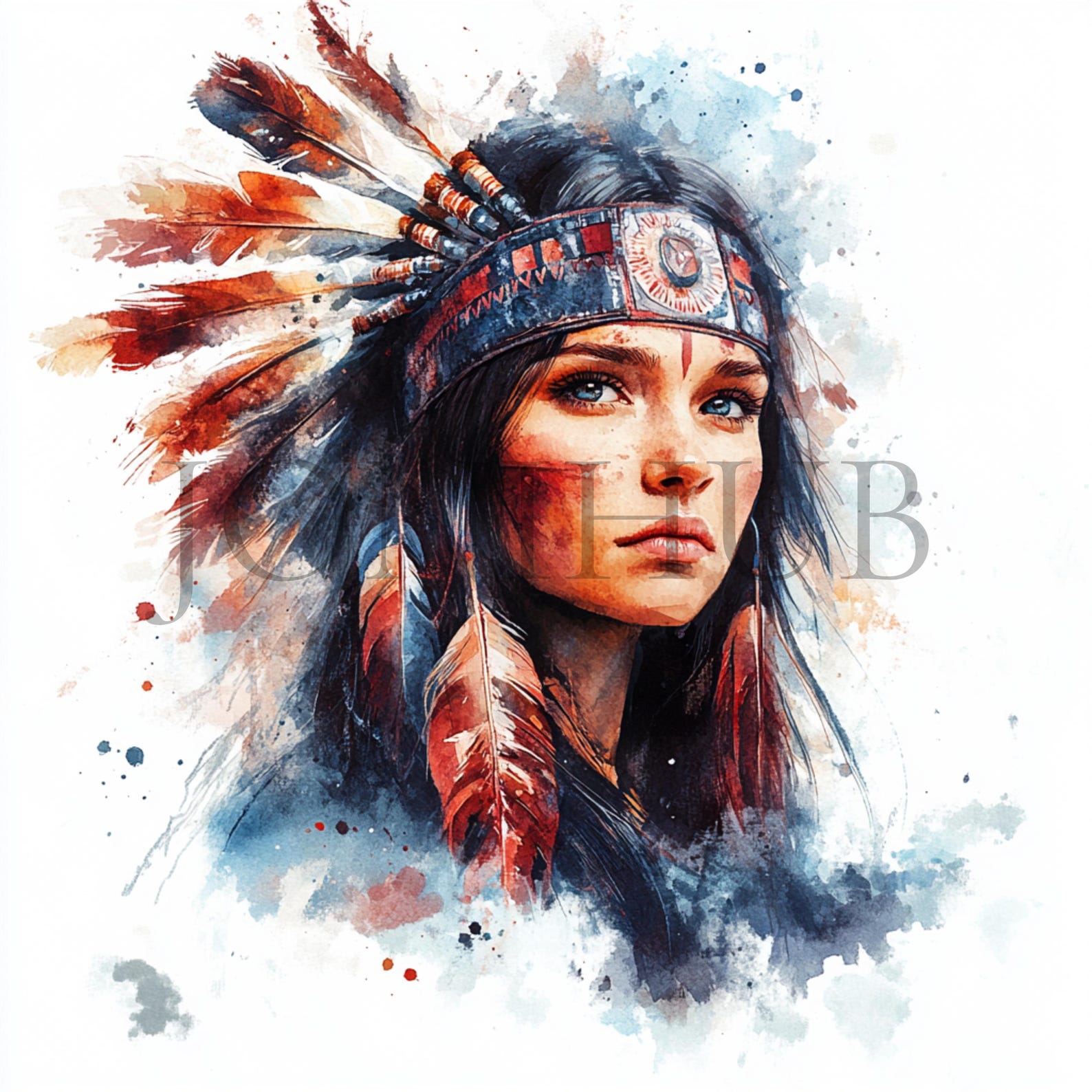 Native American Indian Woman Clipart | 10 High Quality Jpg's | Digital ...