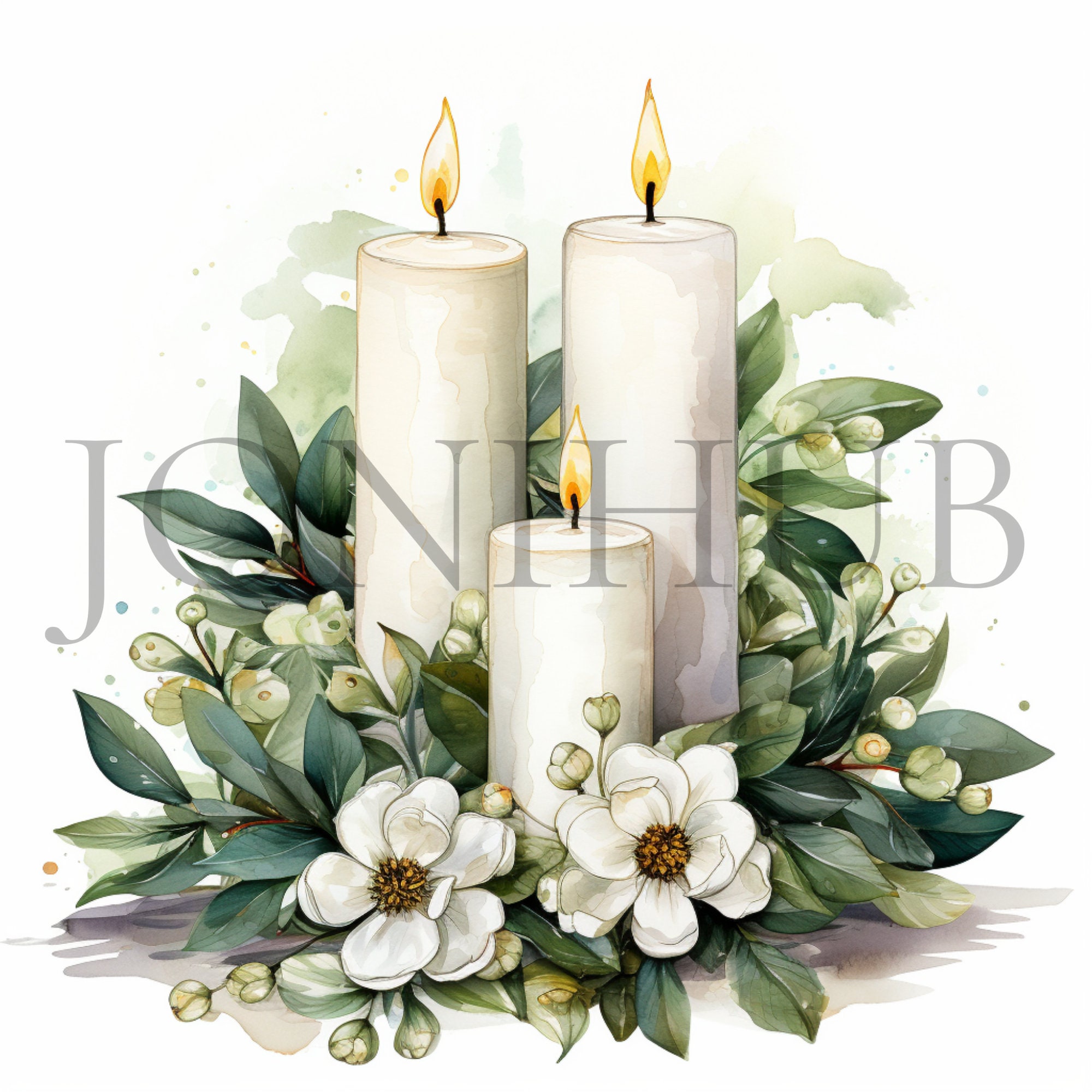 White Candles Clipart | 10 High Quality Jpg's | Digital Download | Home ...