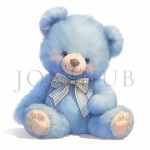 Blue Teddy Bear Clipart | 10 High Quality Jpgs | Digital Download ...