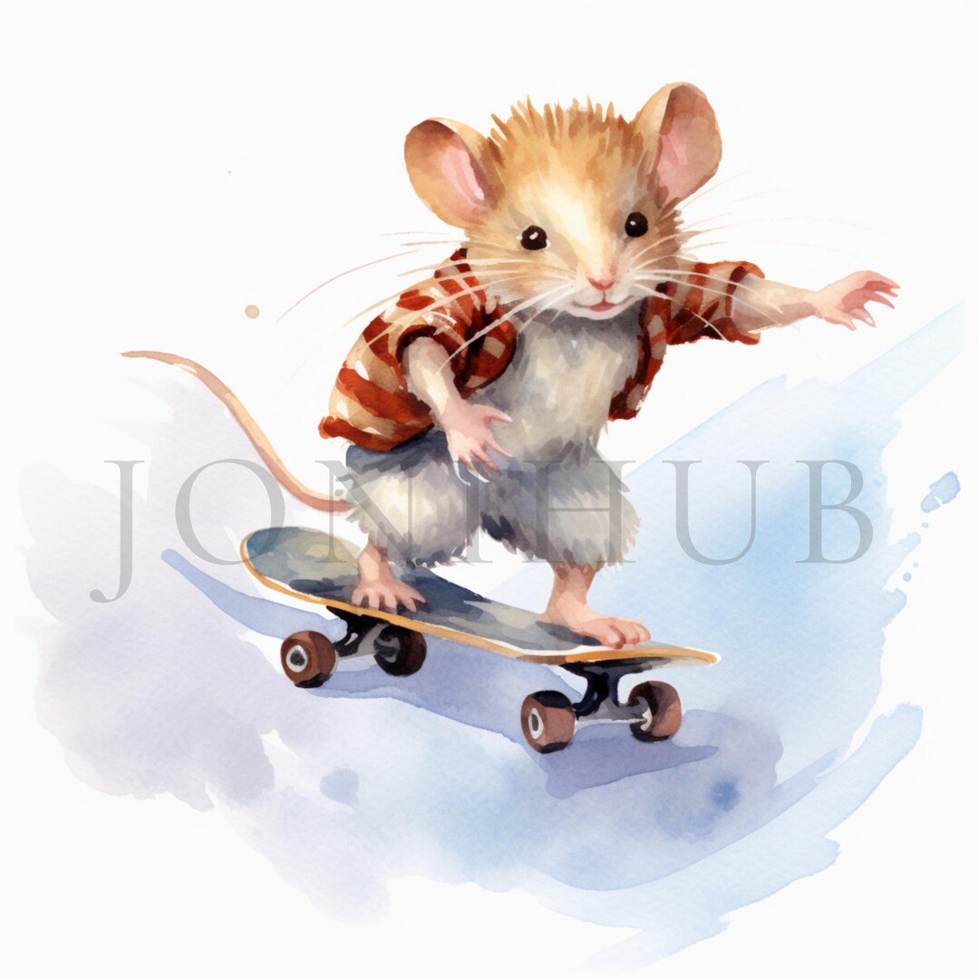Mouse Skating Clipart | 10 High Quality Jpgs | Instant Digital Download ...