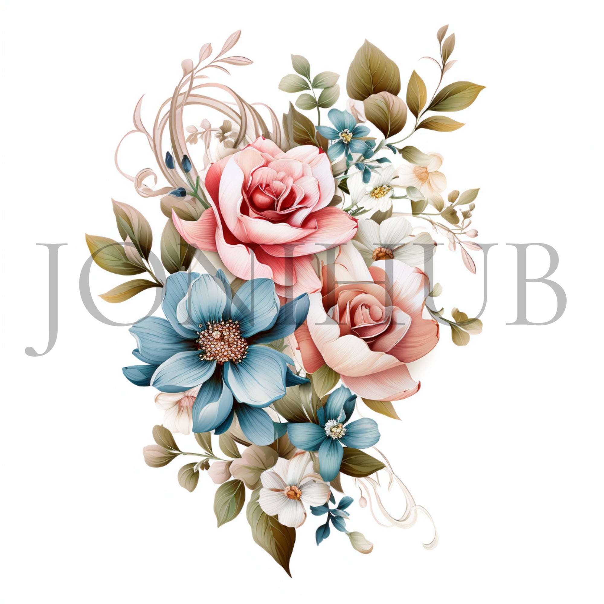 Flowers Cascade Clipart 10 High Quality Jpg's Digital Download Cascade ...