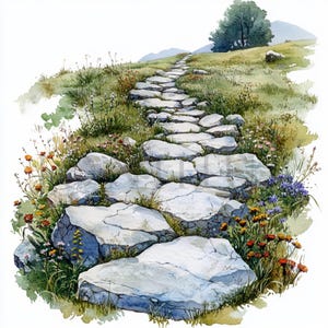 Rocky Path Clipart | 10 High Quality Jpgs | Digital Download ...