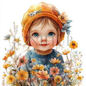 Baby in Flowers Clipart | 10 High Quality Jpg's | Digital Download ...