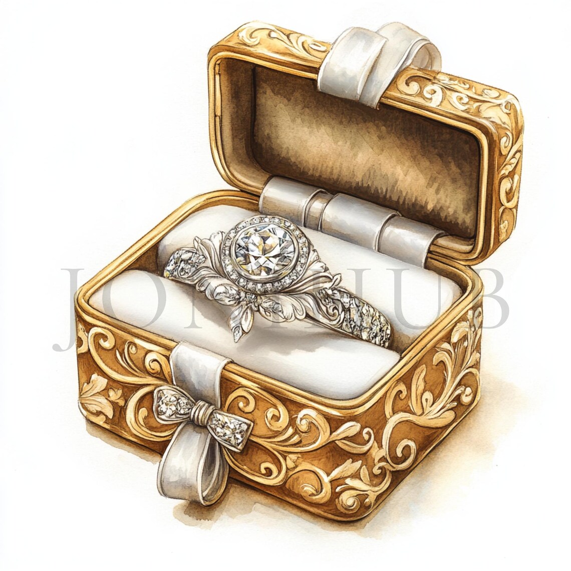 Engagement Ring Box Clipart | 10 High Quality Jpgs | Digital Download ...