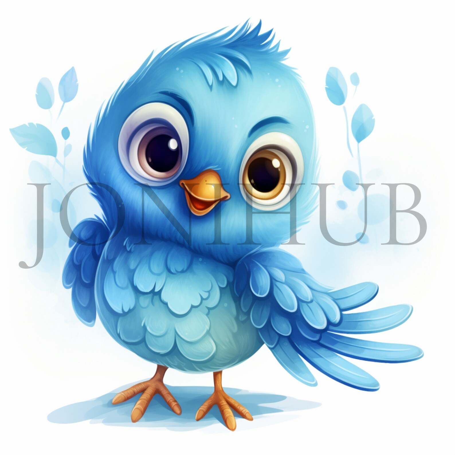 Watercolor Blue Bird Clipart 10 High Quality Jpg's Digital Download ...