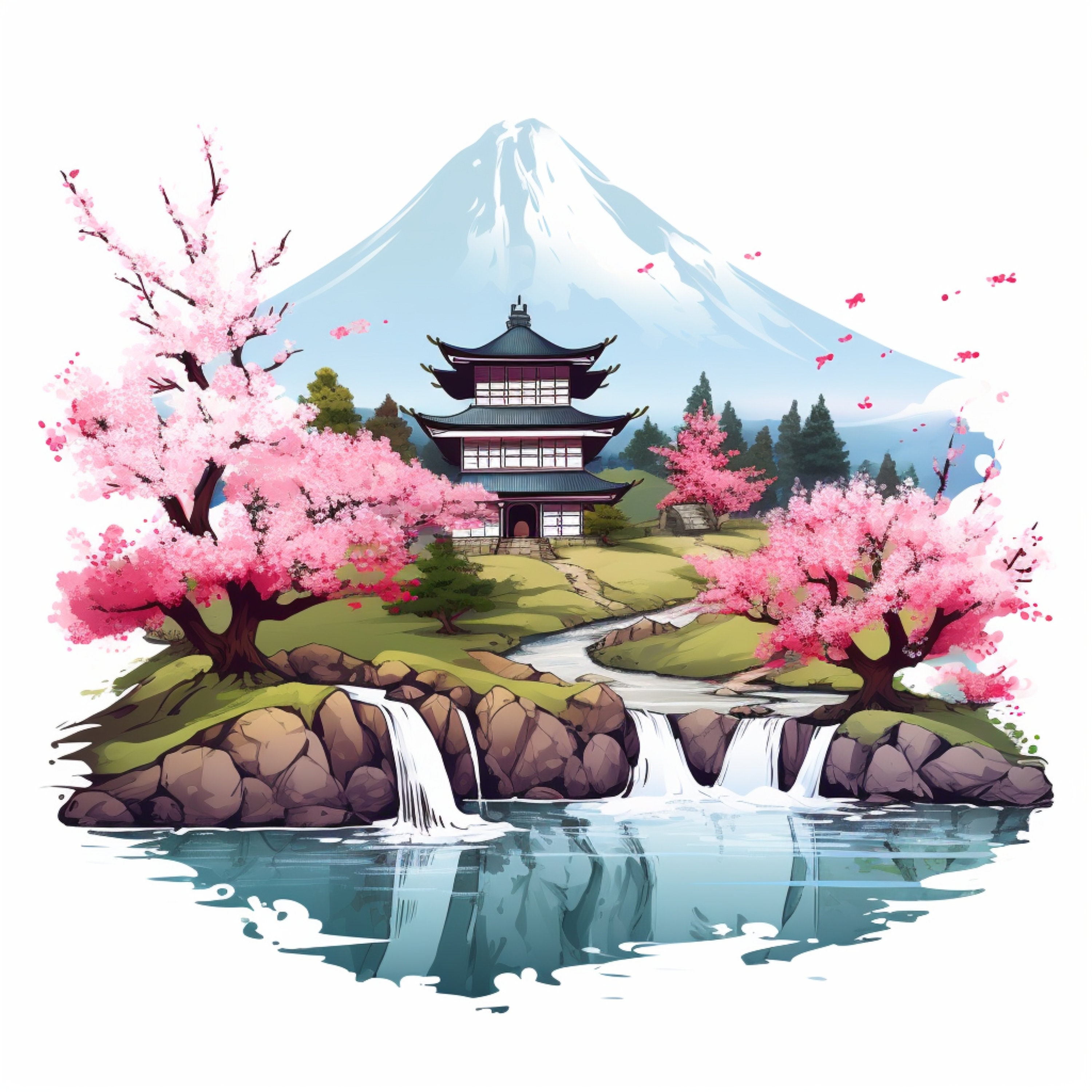 Japanese Landscape Clipart | 10 High Quality Jpgs | Digital Download ...