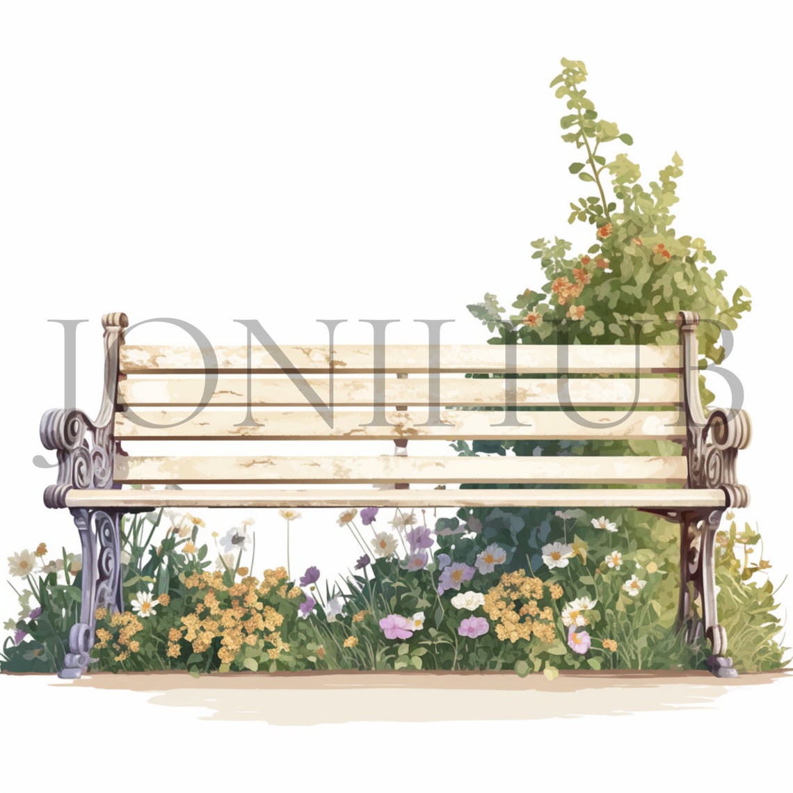 Floral Bench Clipart 10 High Quality Jpg's Digital Download Floral ...