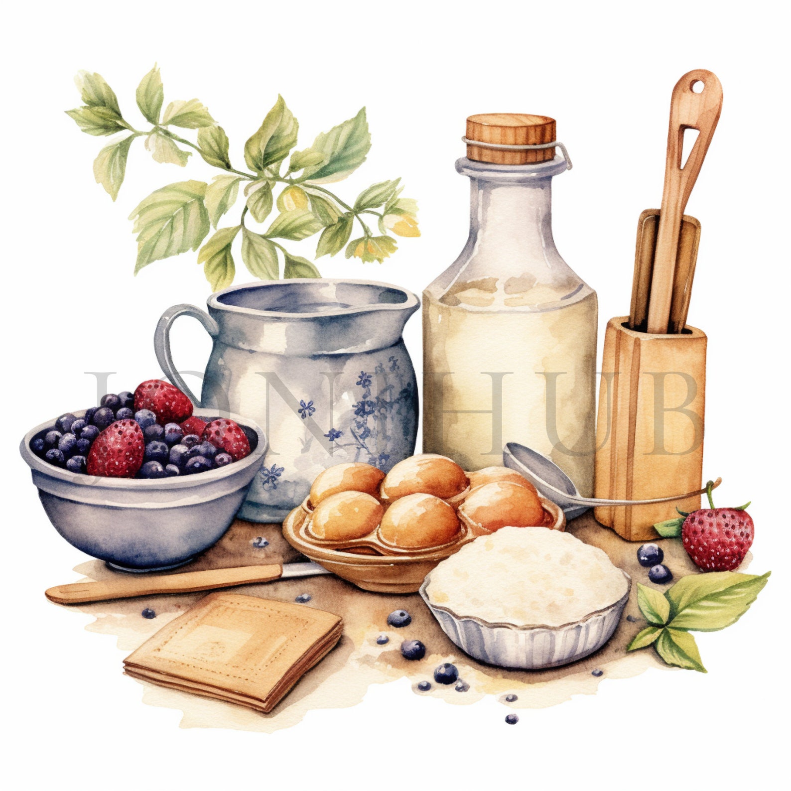 Vintage Baking Clipart | 10 High Quality Jpgs | Instant Digital ...