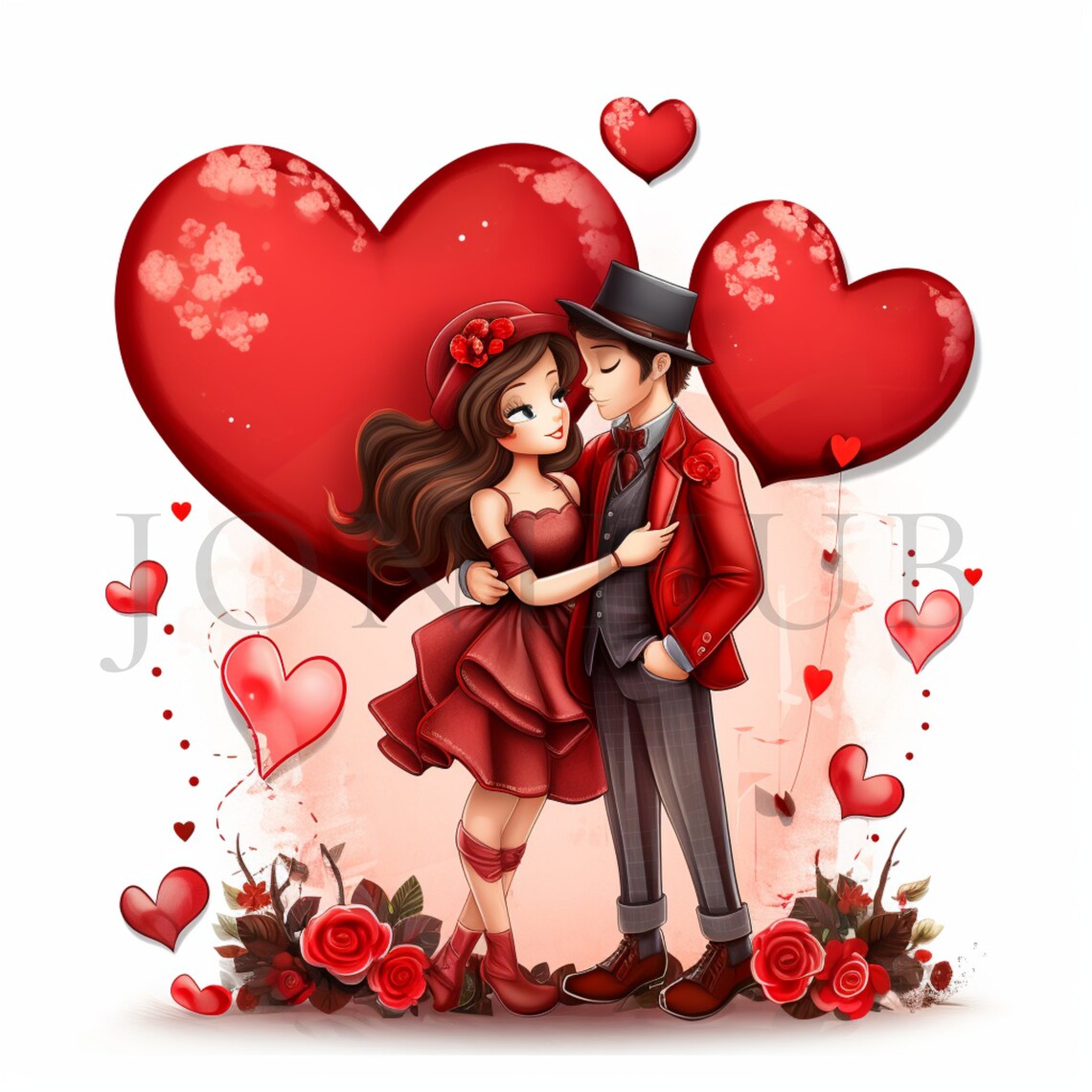 Valentines Day Couple Clipart, 10 High Quality Jpgs, Valentines Day ...