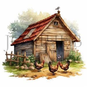 Chicken Coop Clipart | 10 High Quality Jpg's | Digital Download | Hen ...