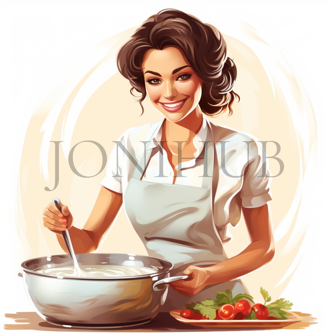 Cooking Lady Clipart | 10 High Quality Jpg's | Digital Download | Woman ...