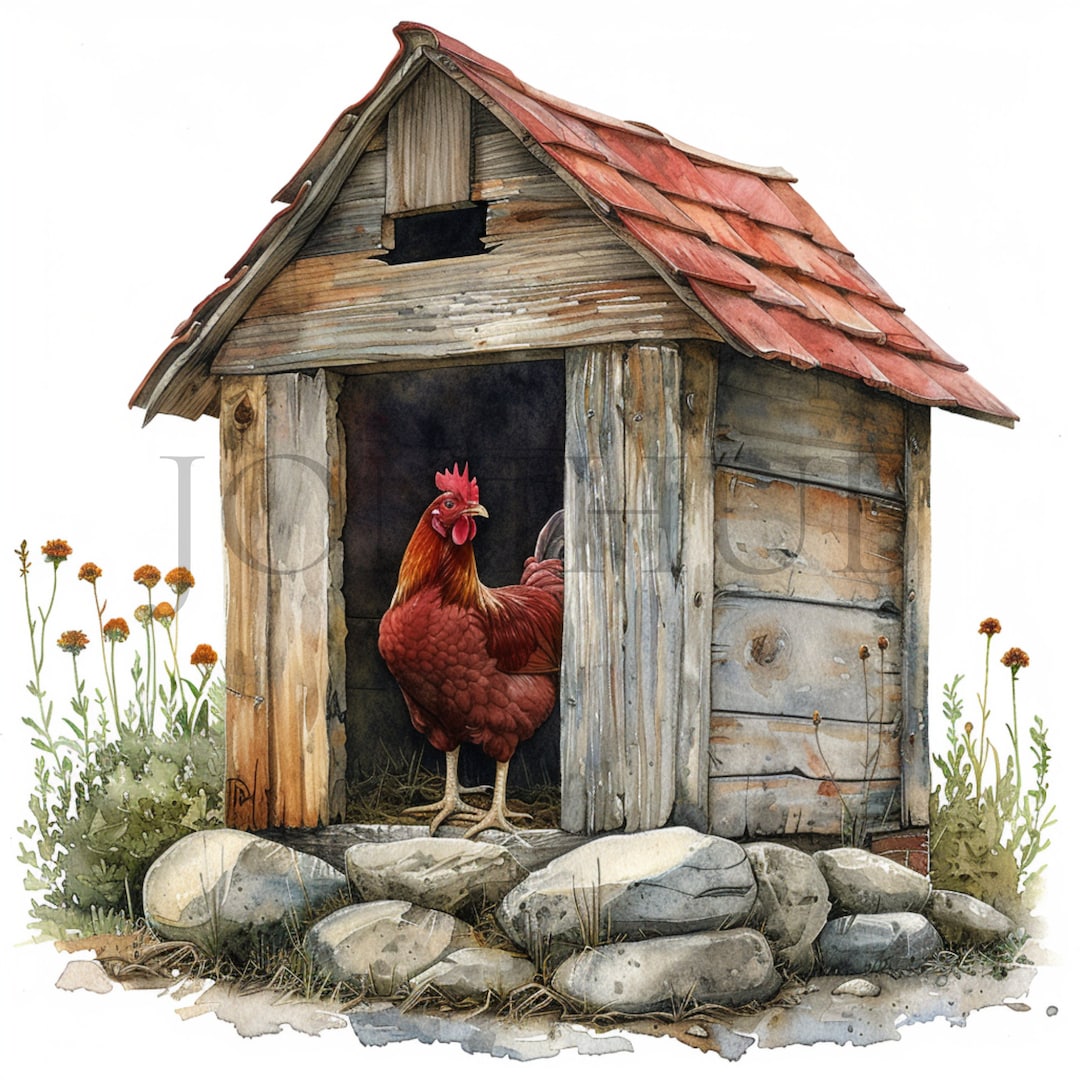 Chicken Coop Clipart | 10 High Quality Jpg's | Digital Download | Farm ...