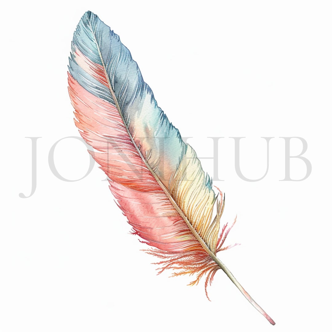 Boho Feather Clipart | 10 High Quality Jpgs | Digital Download ...