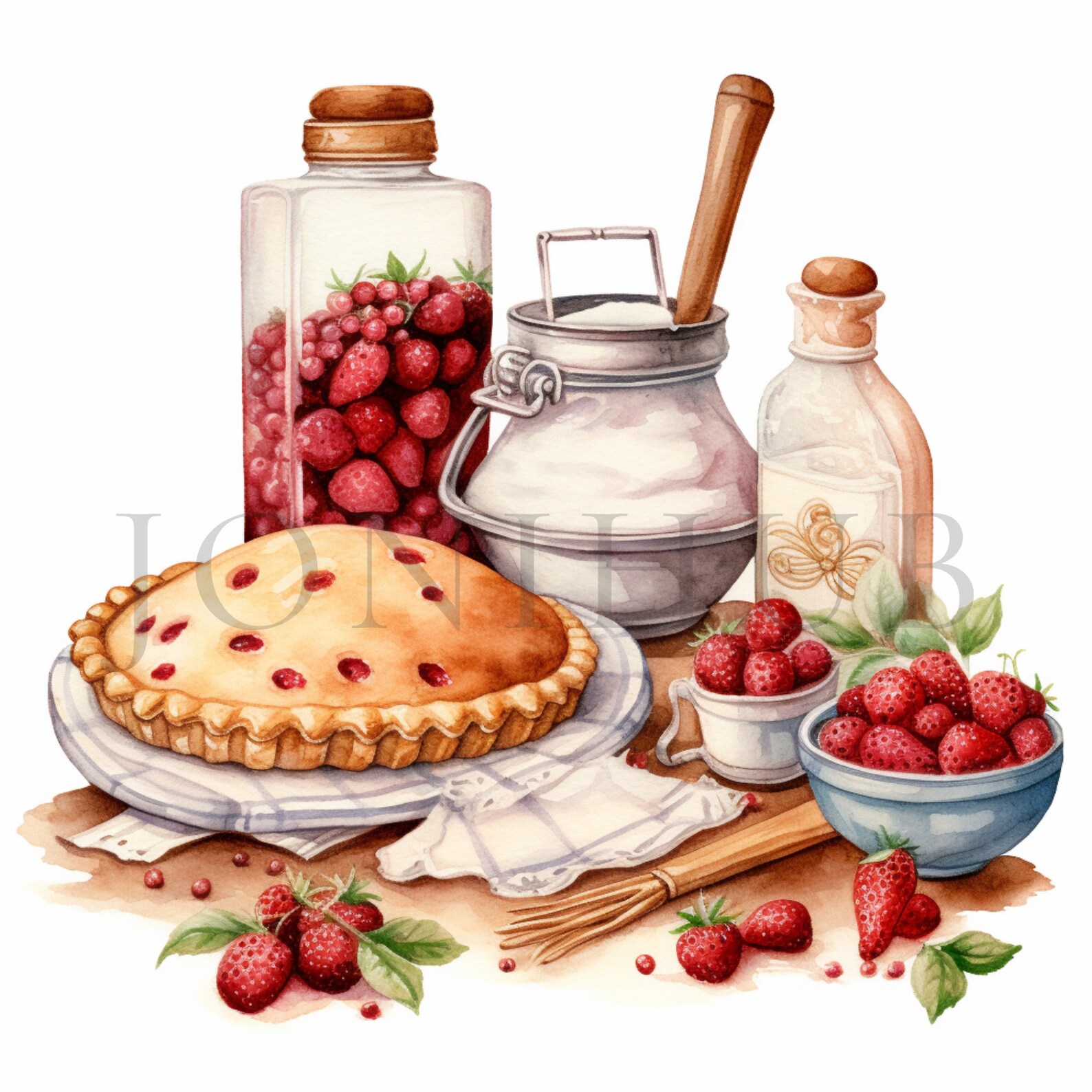 Vintage Baking Clipart | 10 High Quality Jpgs | Instant Digital ...