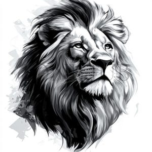 Lion Greyscale Clipart | 10 High Quality Jpg's | Digital Download ...