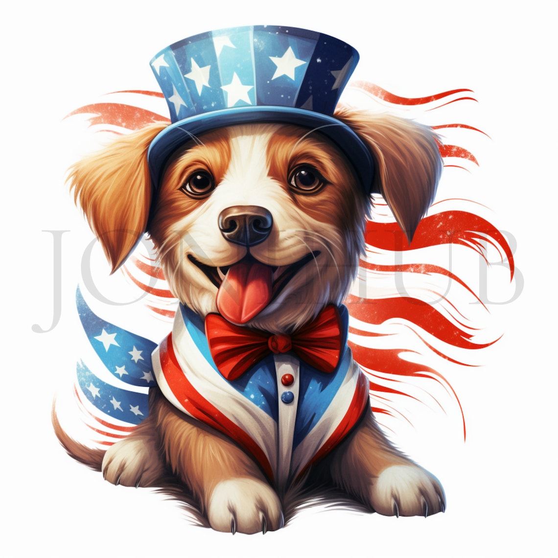 4th of July Dog Clipart 10 High Quality Jpgs Digital Download Patriotic ...