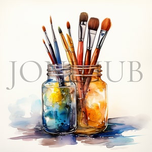 Paint Brushes Clipart | 10 High Quality Jpg's | Digital Download ...