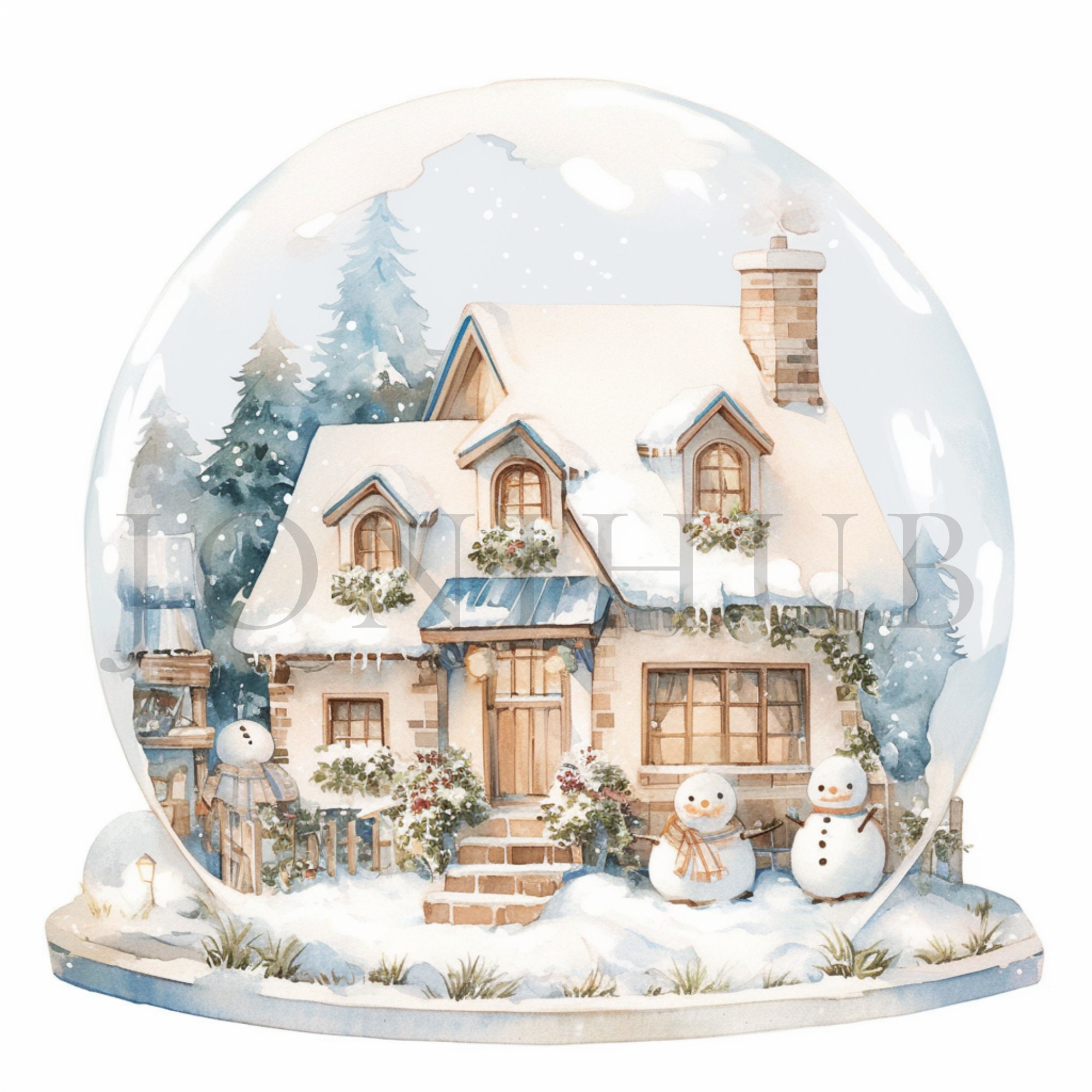 Holiday Snow Globe Clipart | 10 High Quality Jpg's | Instant Digital ...